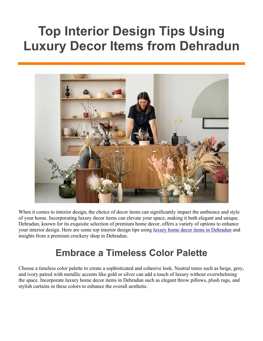 PPT - Top Interior Design Tips Using Luxury Decor Items from Dehradun ...
