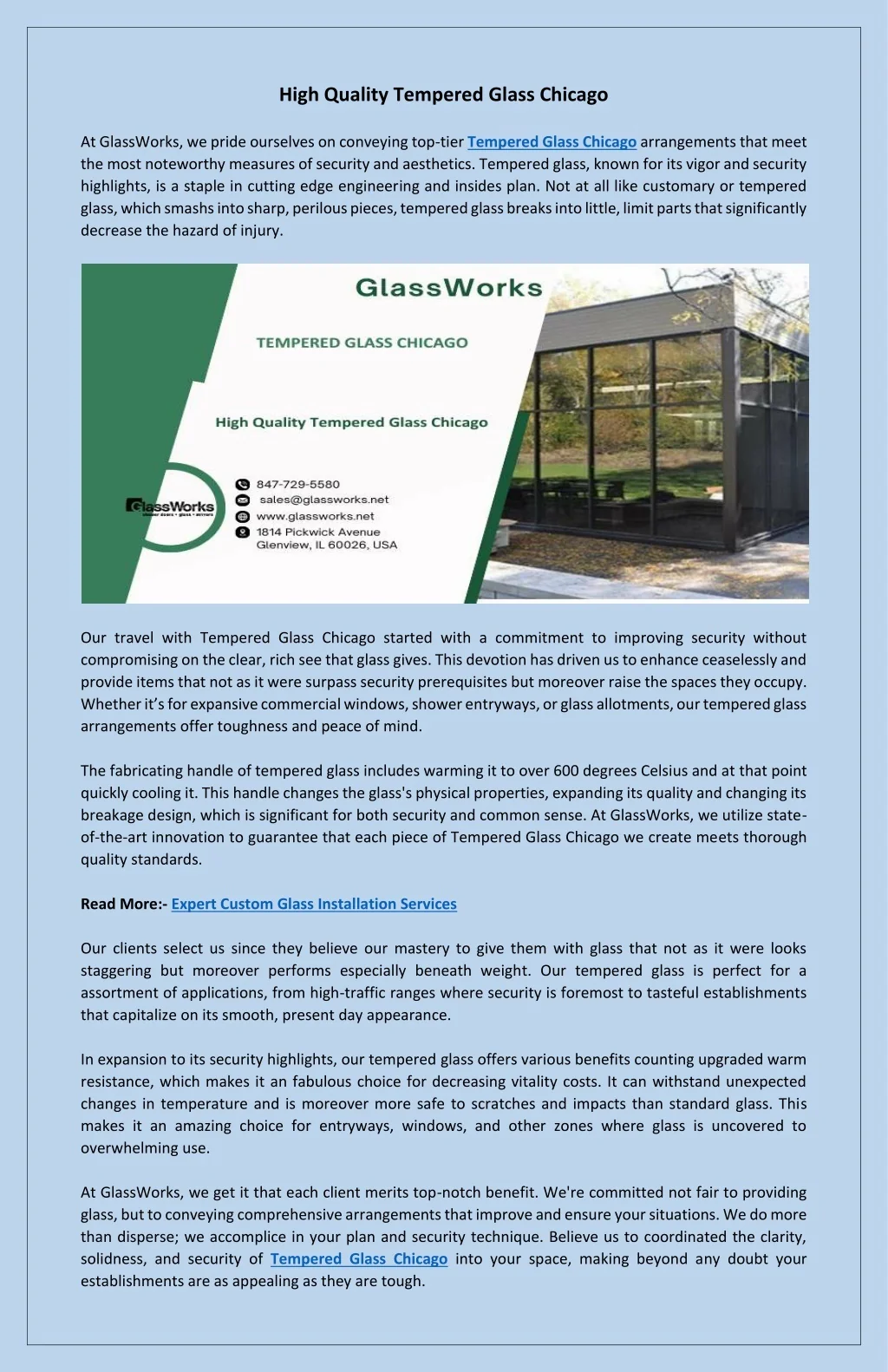 PPT - Reliable Tempered Glass Chicago PowerPoint Presentation, free ...