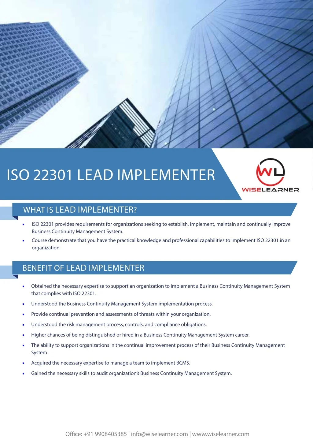 PPT - WL -ISO 22301 Lead Implementer Training and Certification ...
