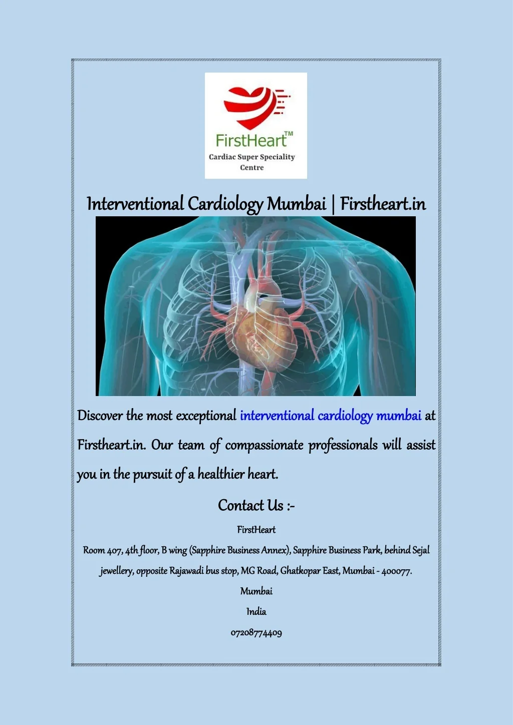 PPT - Interventional Cardiology Mumbai Firstheart in PowerPoint ...