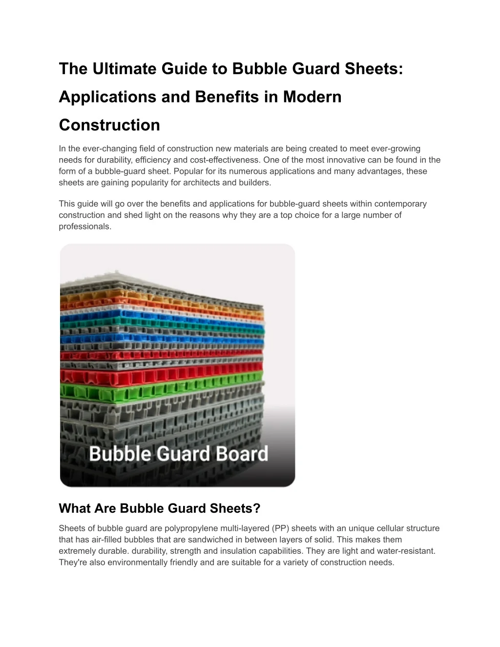 PPT - The Ultimate Guide to Bubble Guard Sheets_ Applications and ...