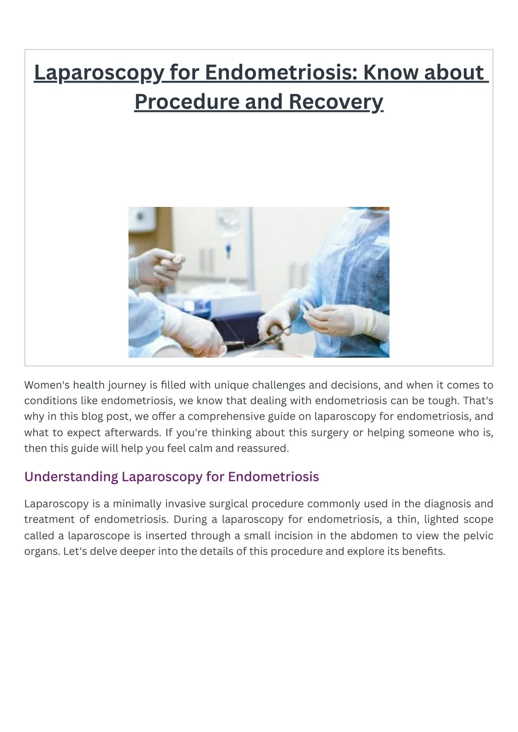 PPT - Laparoscopy for Endometriosis Know about Procedure and Recovery ...