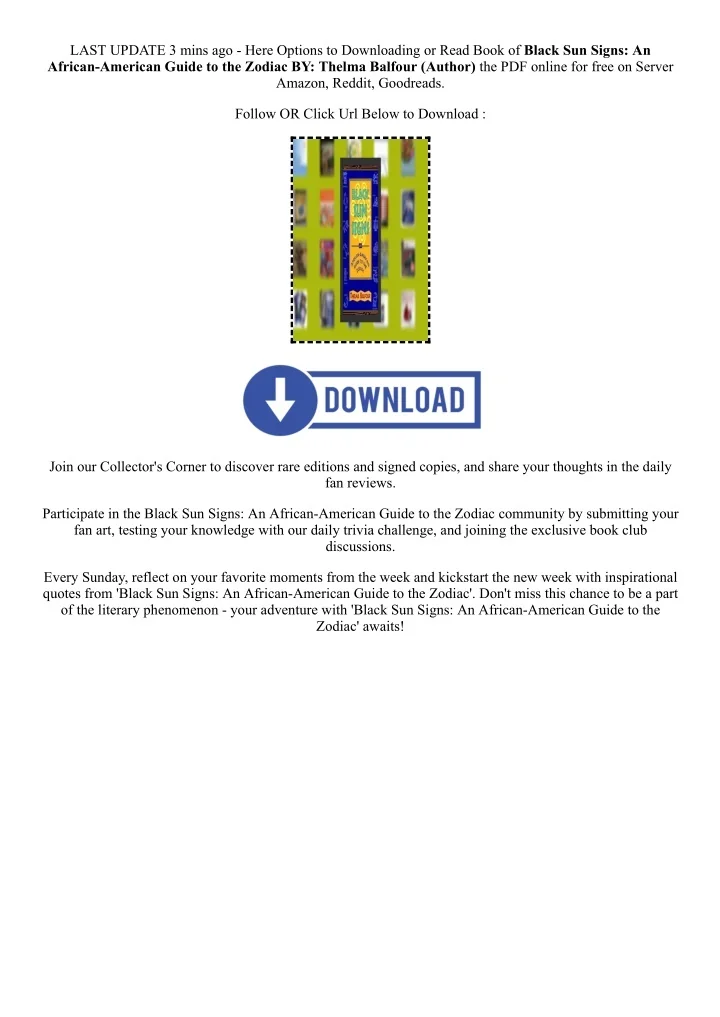 PPT - Bestseller pdf ebook Black Sun Signs: An African-American Guide ...