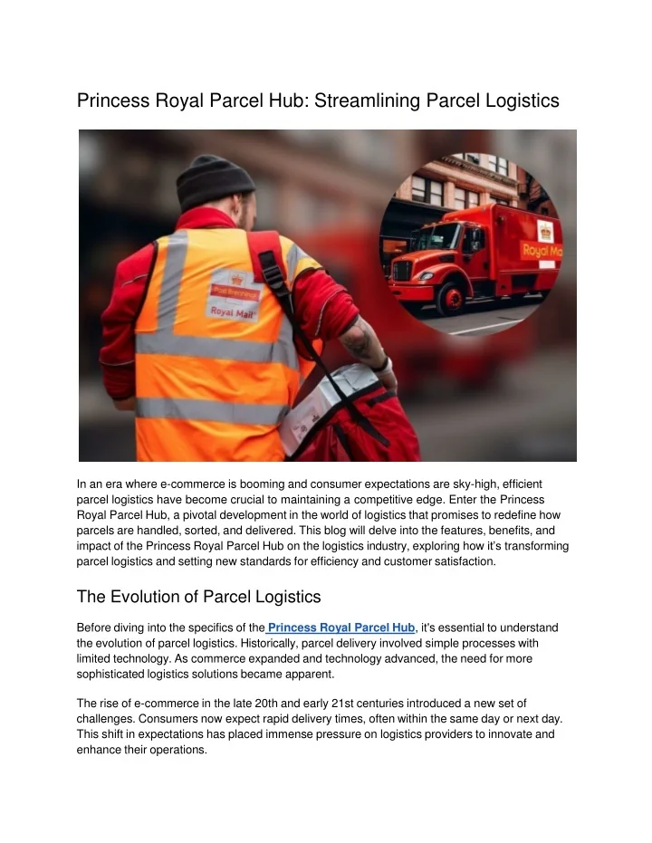 PPT - Princess Royal Parcel Hub_ Streamlining Parcel Logistics ...