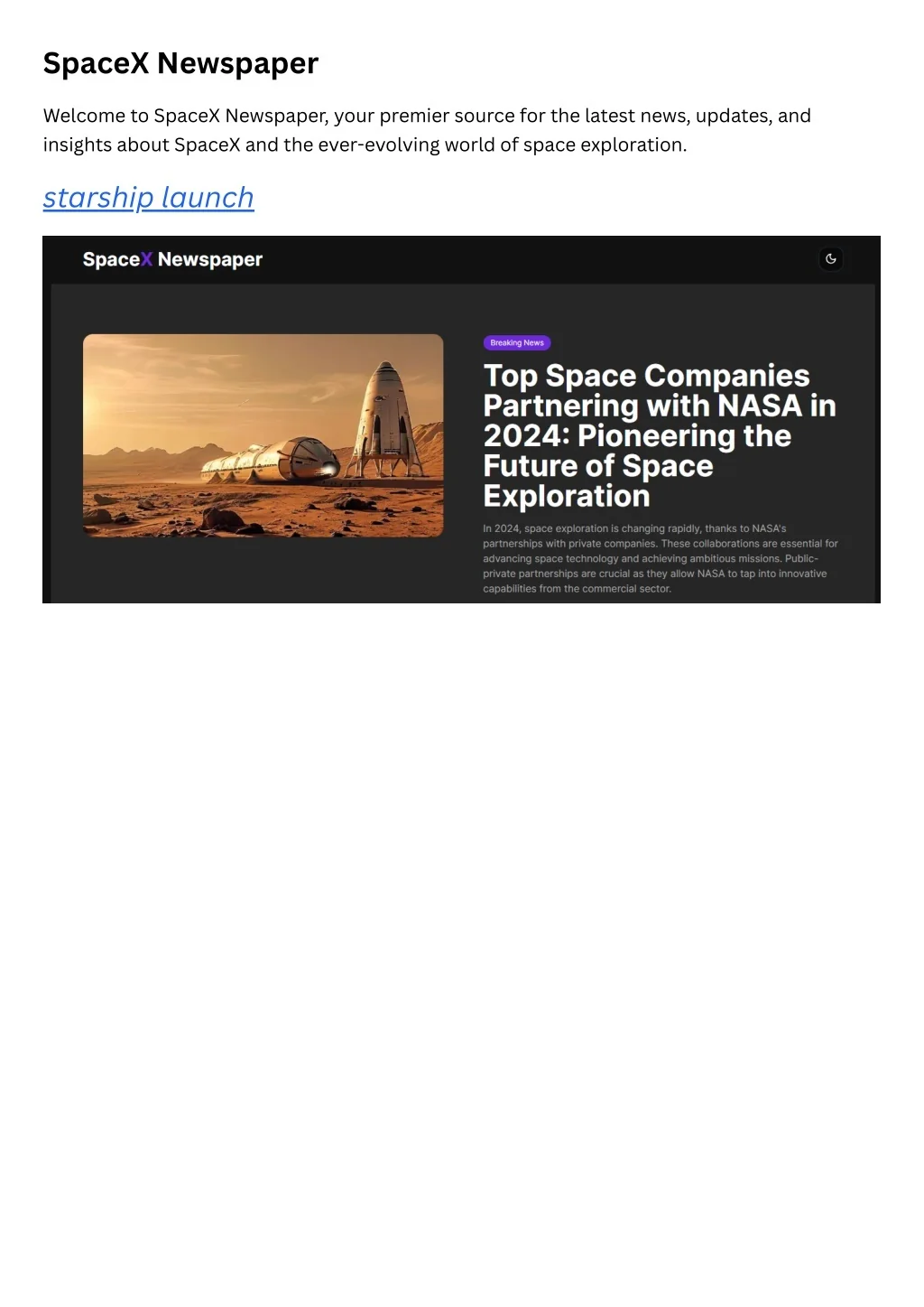 PPT - SpaceX Newspaper PowerPoint Presentation, free download - ID:13441386