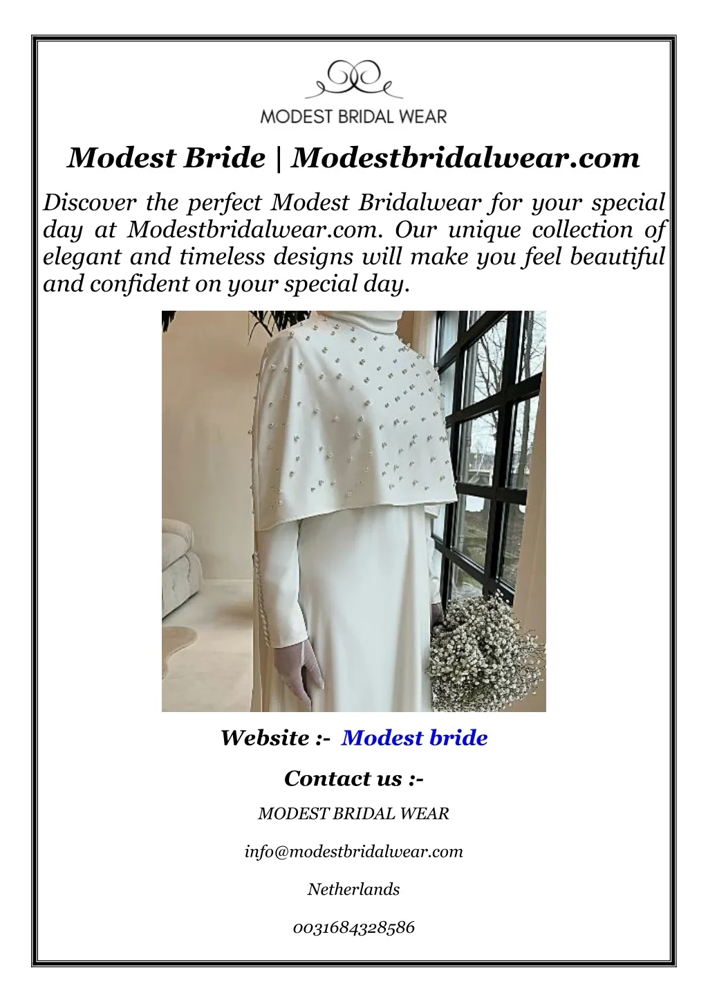PPT - Modest Bride Modestbridalwear.com PowerPoint Presentation, free download - ID:13441912