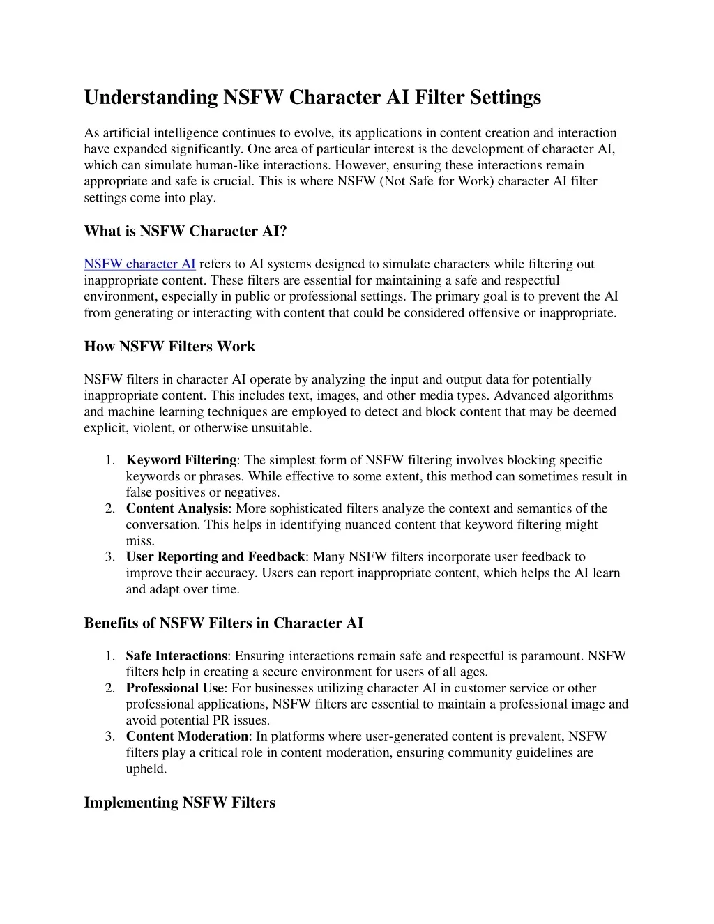 PPT - Understanding NSFW Character AI Filter Settings PowerPoint ...