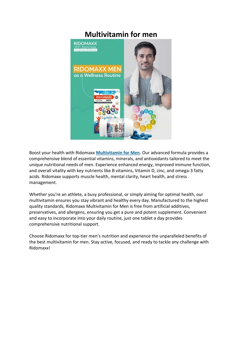 PPT - Multivitamin for men PowerPoint Presentation, free download - ID ...