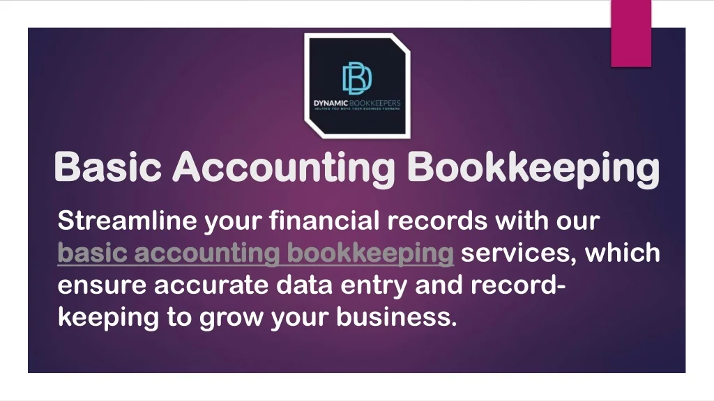 PPT - Basic Accounting Bookkeeping PowerPoint Presentation, free ...