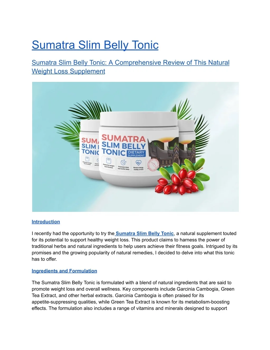 PPT - Sumatra Slim Belly Tonic PowerPoint Presentation, free download ...