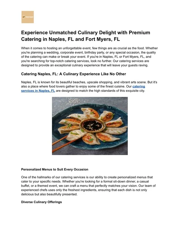 PPT - Experience Unmatched Culinary Delight with Premium Catering in ...