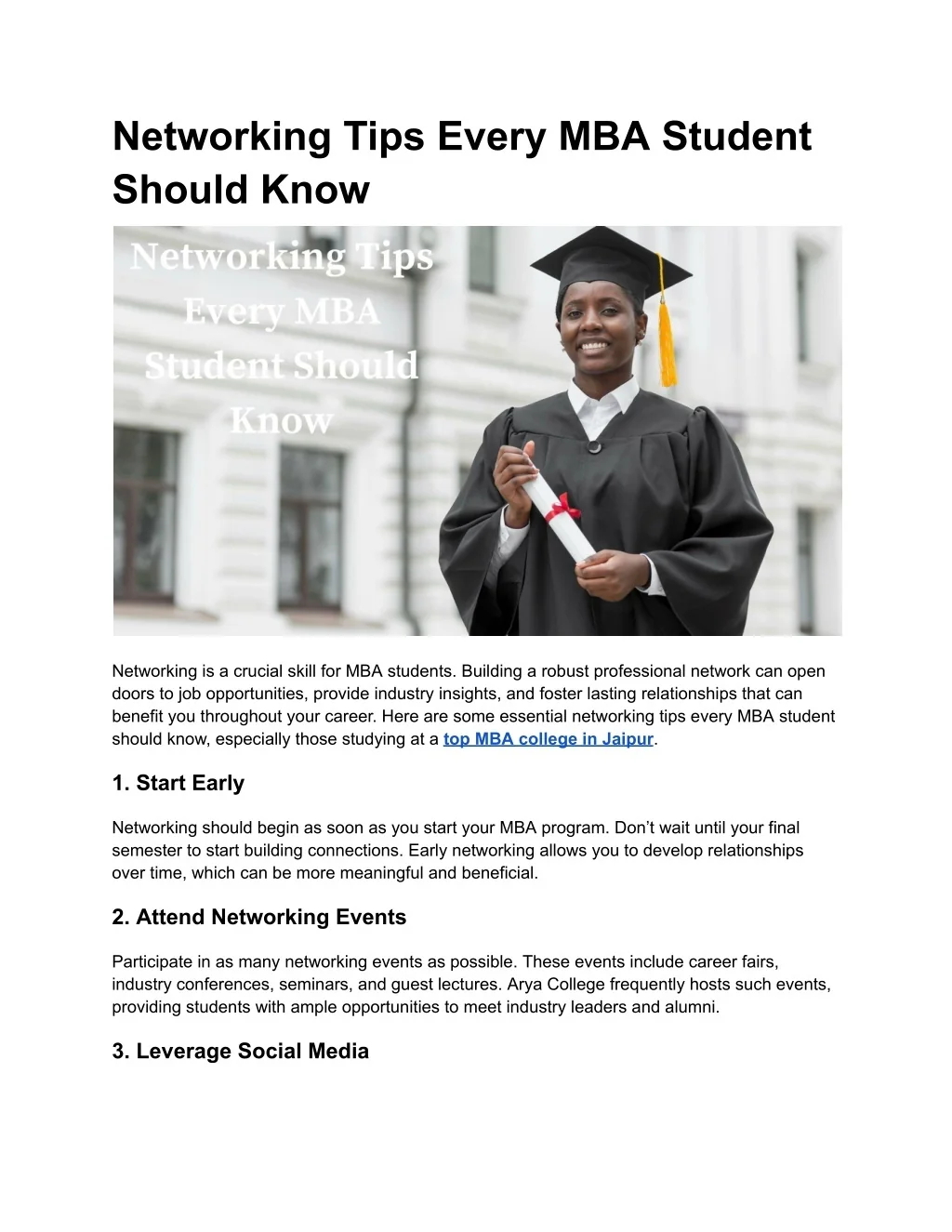 PPT - Networking Tips Every MBA Student Should Know PowerPoint ...