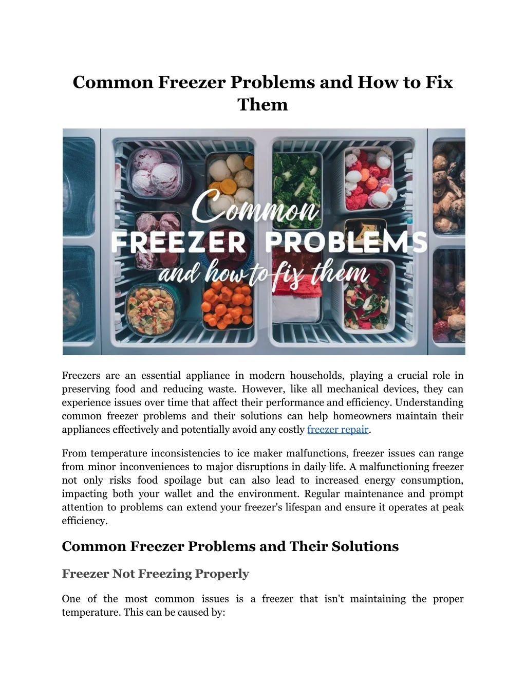PPT - Common Freezer Problems and How to Fix Them PowerPoint ...