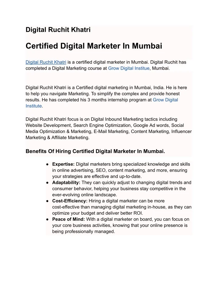 PPT - Digital Ruchit Khatri- Certified Digital Marketer in Dahisar ...