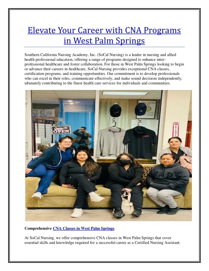 PPT - Elevate Your Career with CNA Programs in West Palm Springs ...
