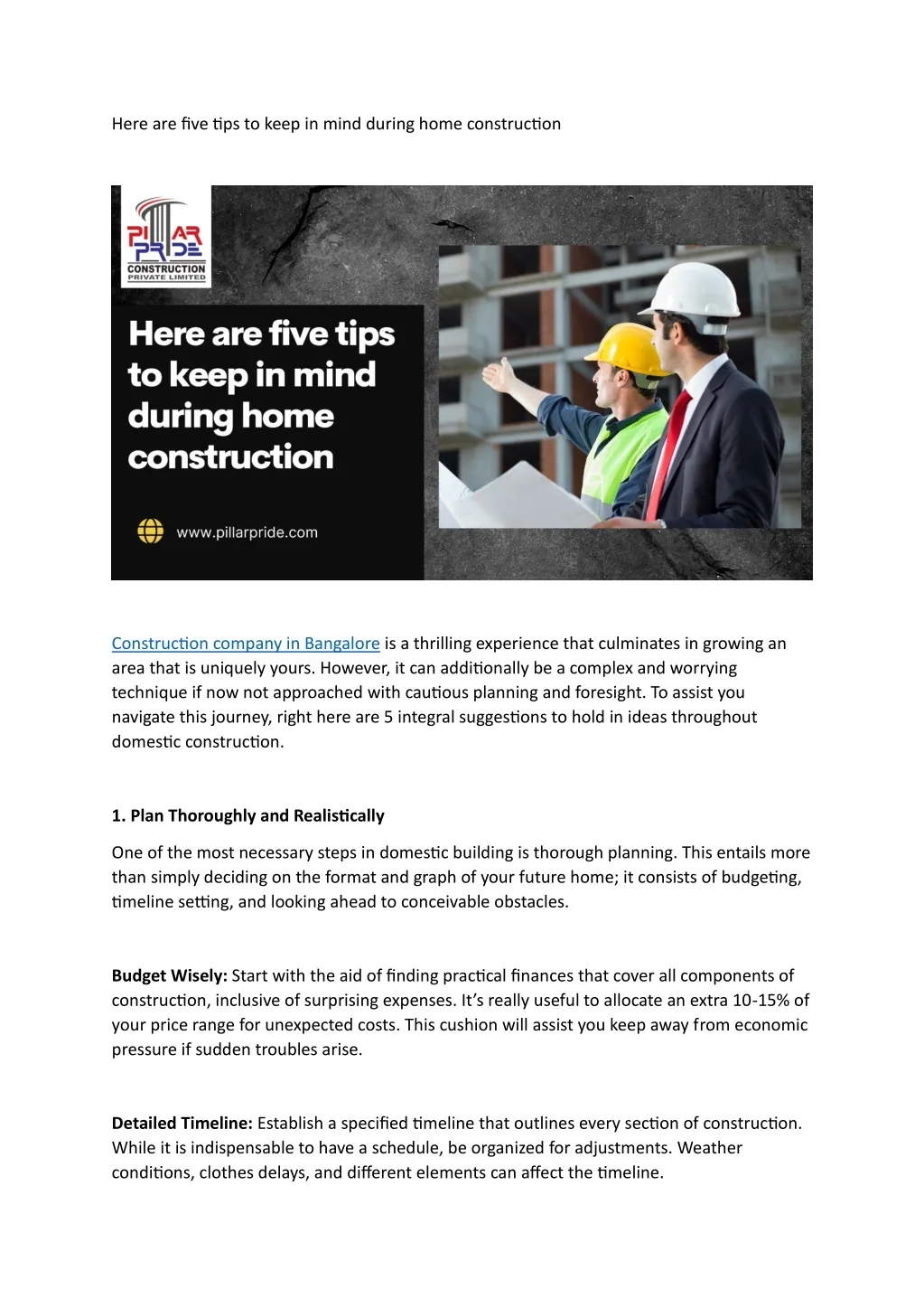 PPT - Here are five tips to keep in mind during home construction ...