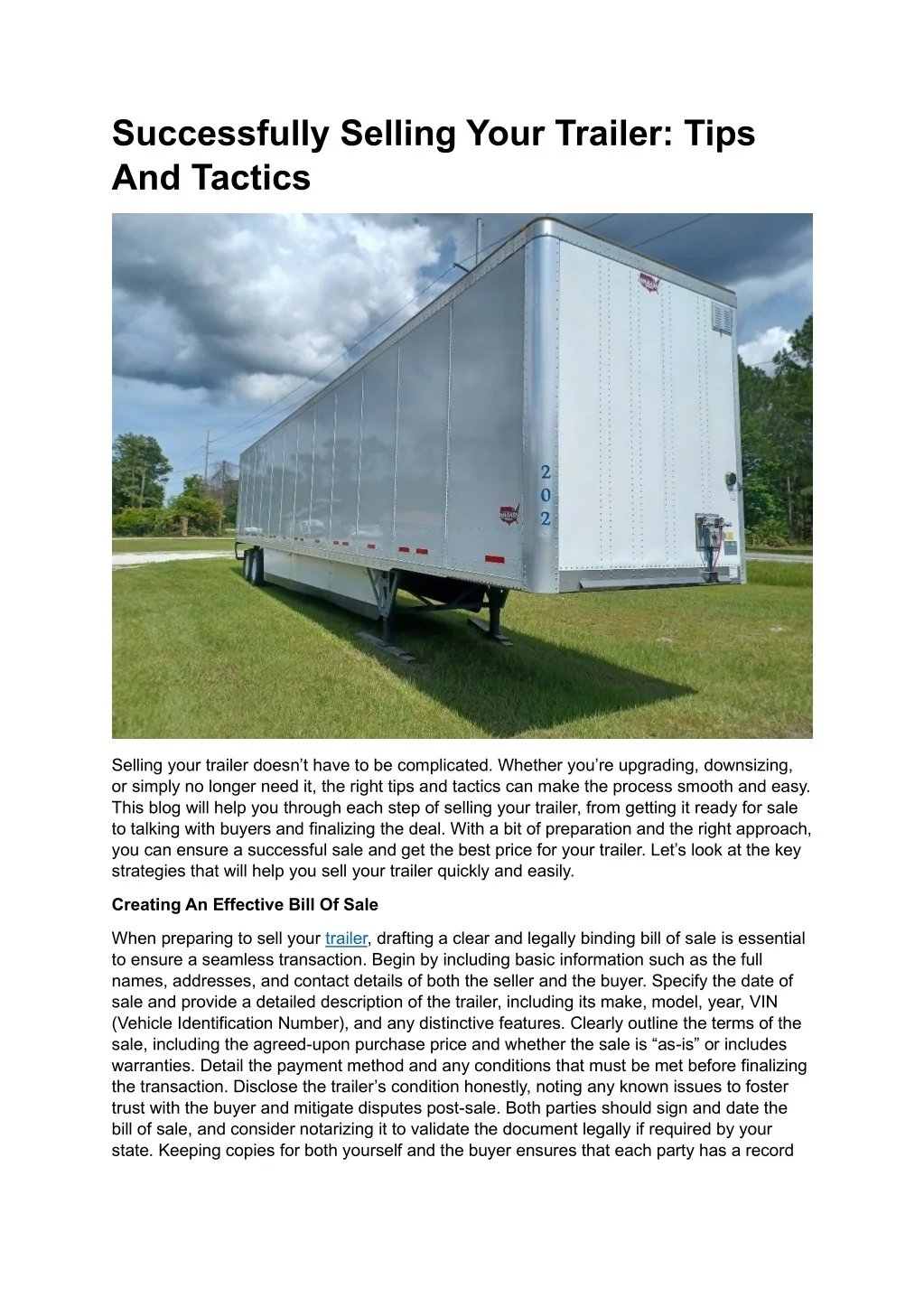 PPT - Selling Your Trailer PowerPoint Presentation, free download - ID ...