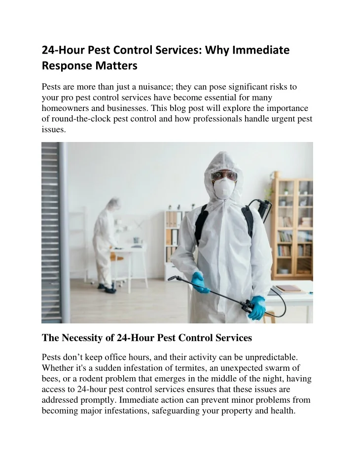 PPT - 24-Hour Pest Control Services PowerPoint Presentation, free ...