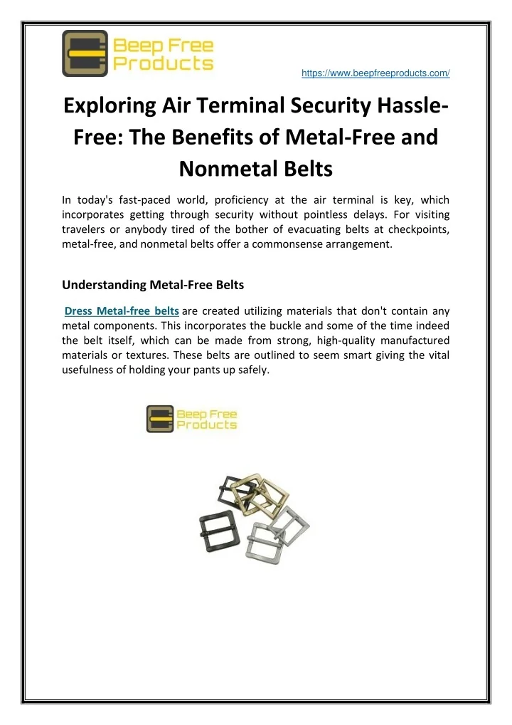 PPT - Air Terminal Security Hassle-Free: Metal-Free and Nonmetal Belts ...