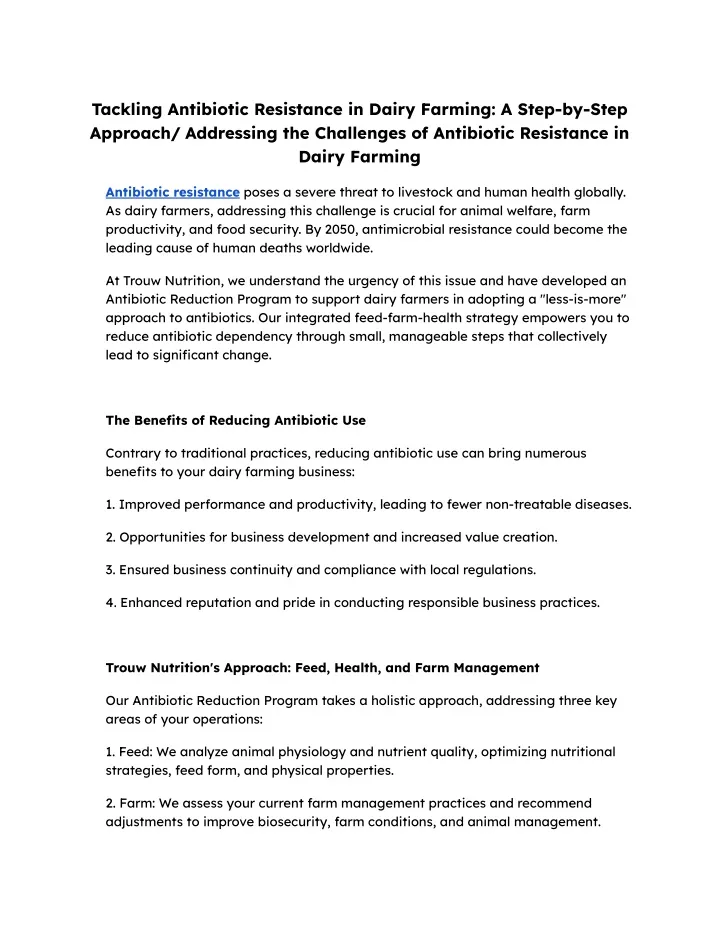PPT - Tackling Antibiotic Resistance in Dairy Farming_ A Step-by-Step ... PPT - Tackling Antibiotic Resistance in Dairy Farming_ A Step-by-Step ...