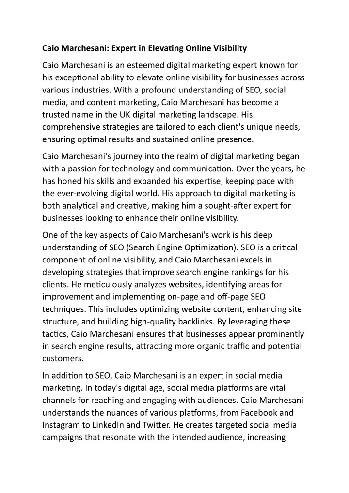 PPT - Caio Marchesani: Drive Business Growth with Caio Marchesani Digital Expertise PowerPoint ...