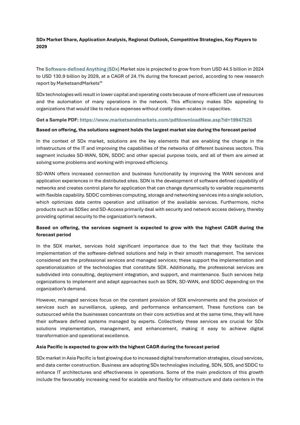 PPT - SDx Market Share, Application Analysis, Regional Outlook ...