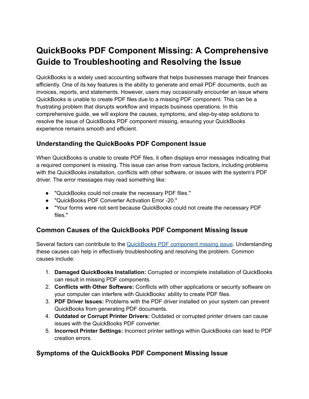PPT - QuickBooks PDF Component Missing_ A Comprehensive Guide to ...