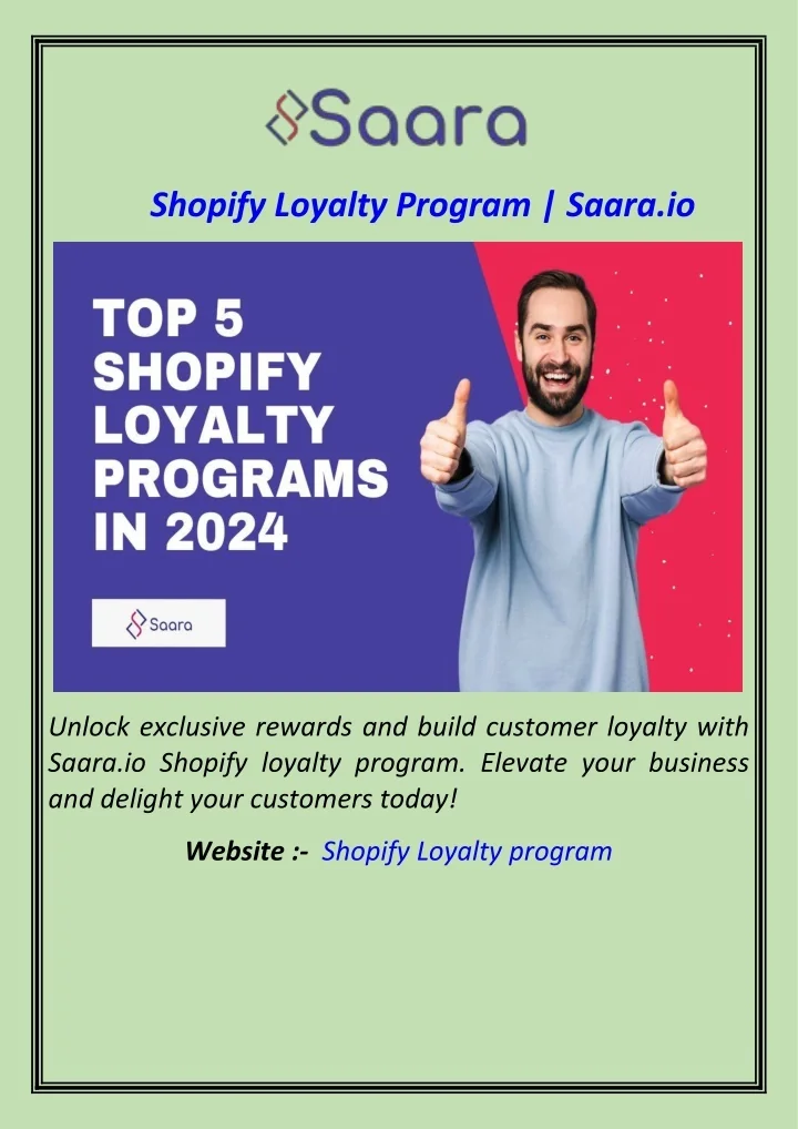 PPT - Shopify Loyalty Program Saara.io PowerPoint Presentation, free download - ID:13455915