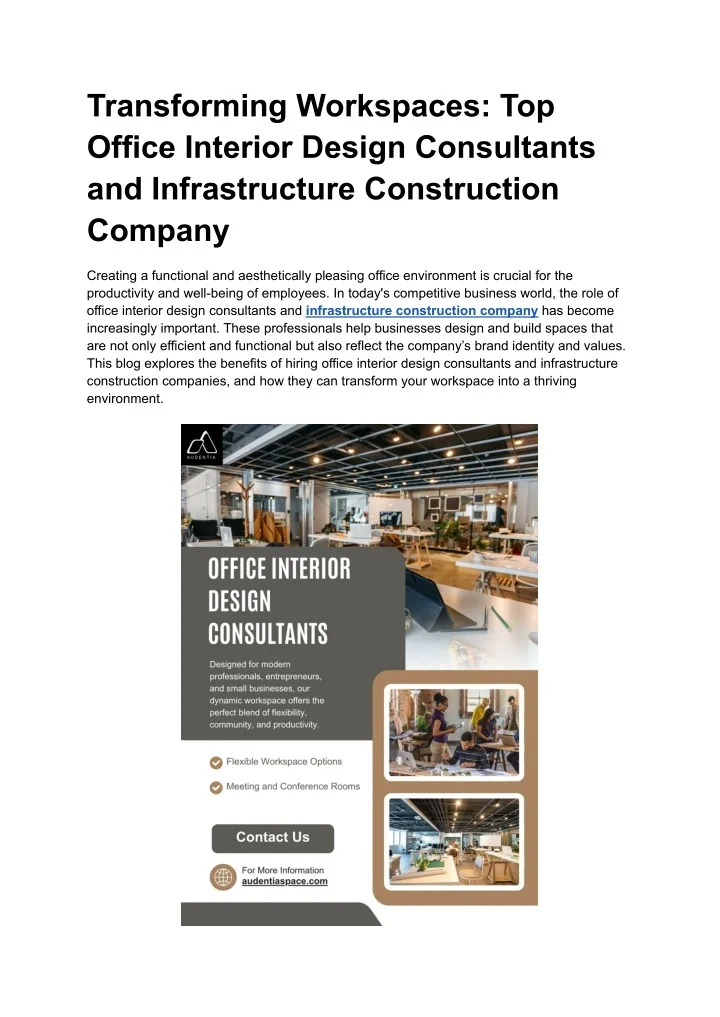 PPT - Office Interior Design Consultants and Infrastructure ...