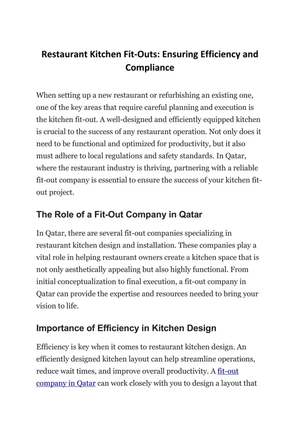 PPT - Restaurant Kitchen Fit-Outs Ensuring Efficiency and Compliance ...