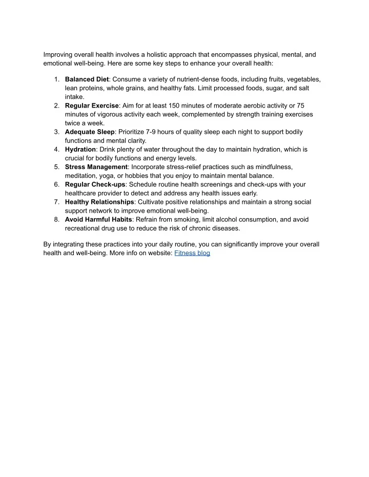 PPT - How to improve overall health PowerPoint Presentation, free ...