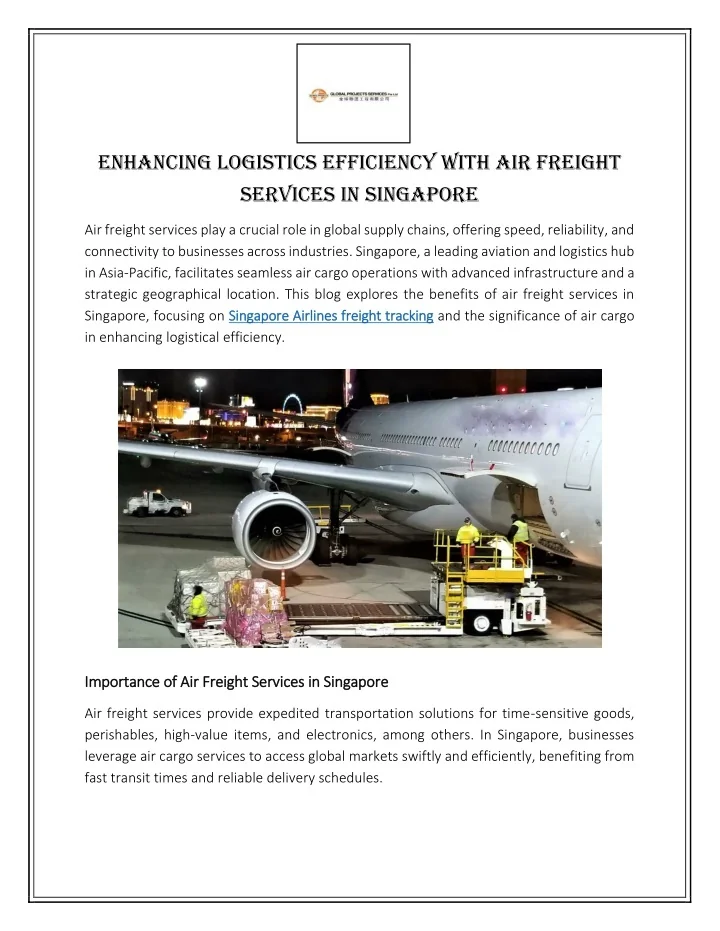 PPT - Enhancing Logistics Efficiency with Air Freight Services in ...