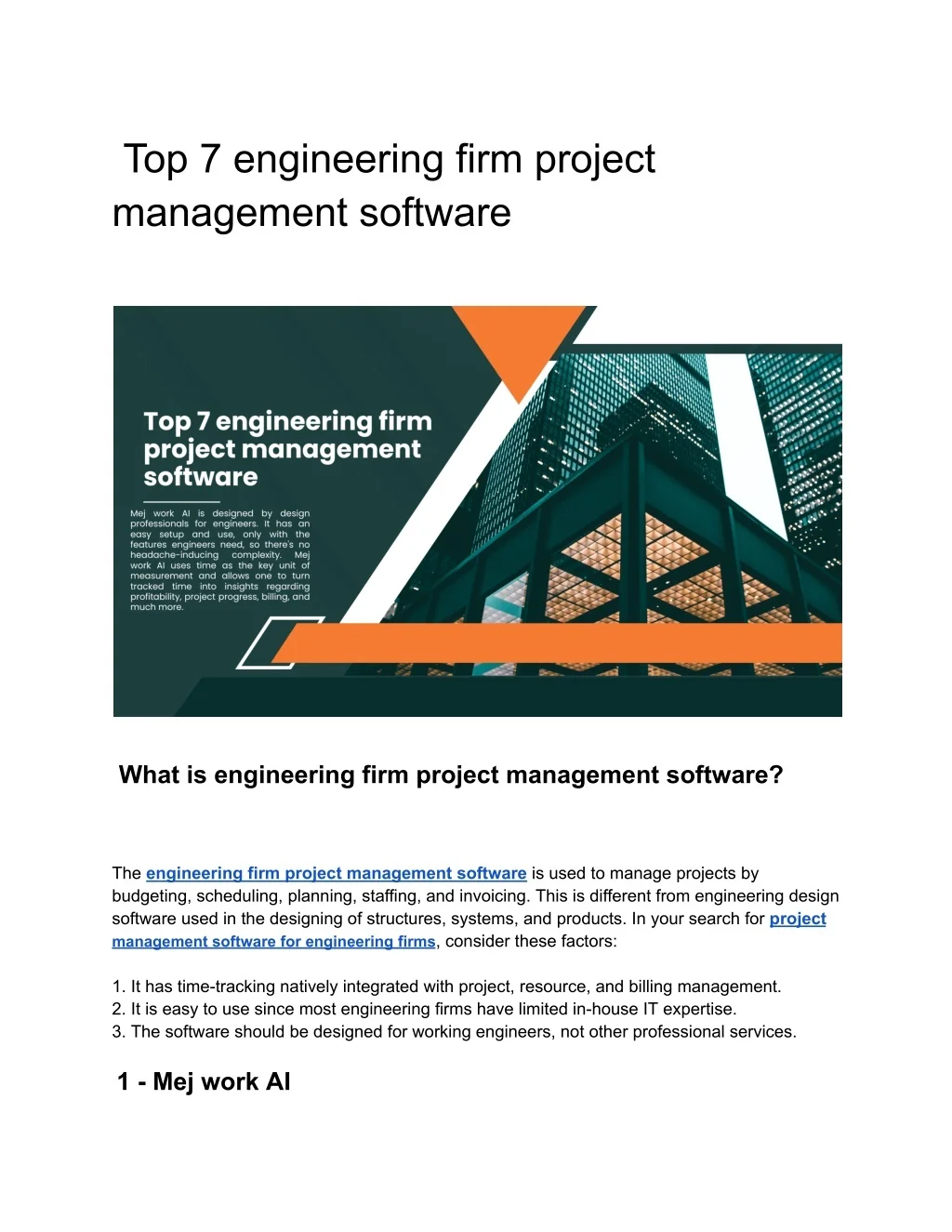 PPT - Top 7 engineering firm project management software PowerPoint ...
