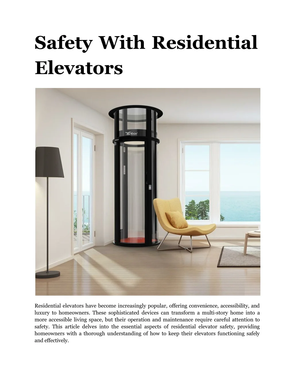 PPT - Safety With Residential Elevators PowerPoint Presentation, free ...