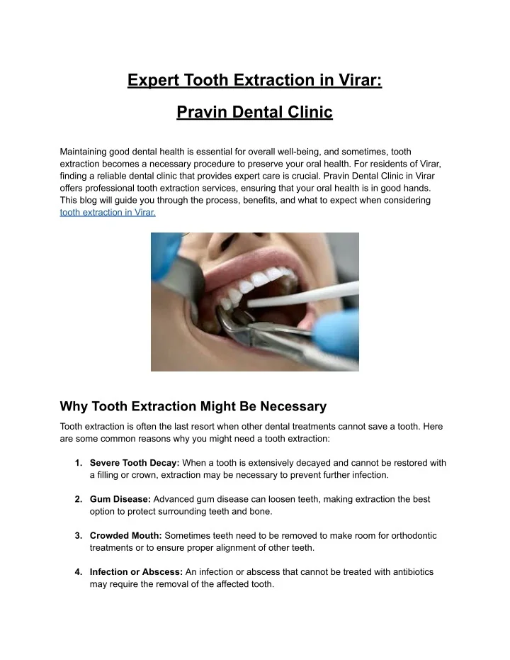 PPT - Expert Tooth Extraction in Virar_ Pravin Dental Clinic PowerPoint ...