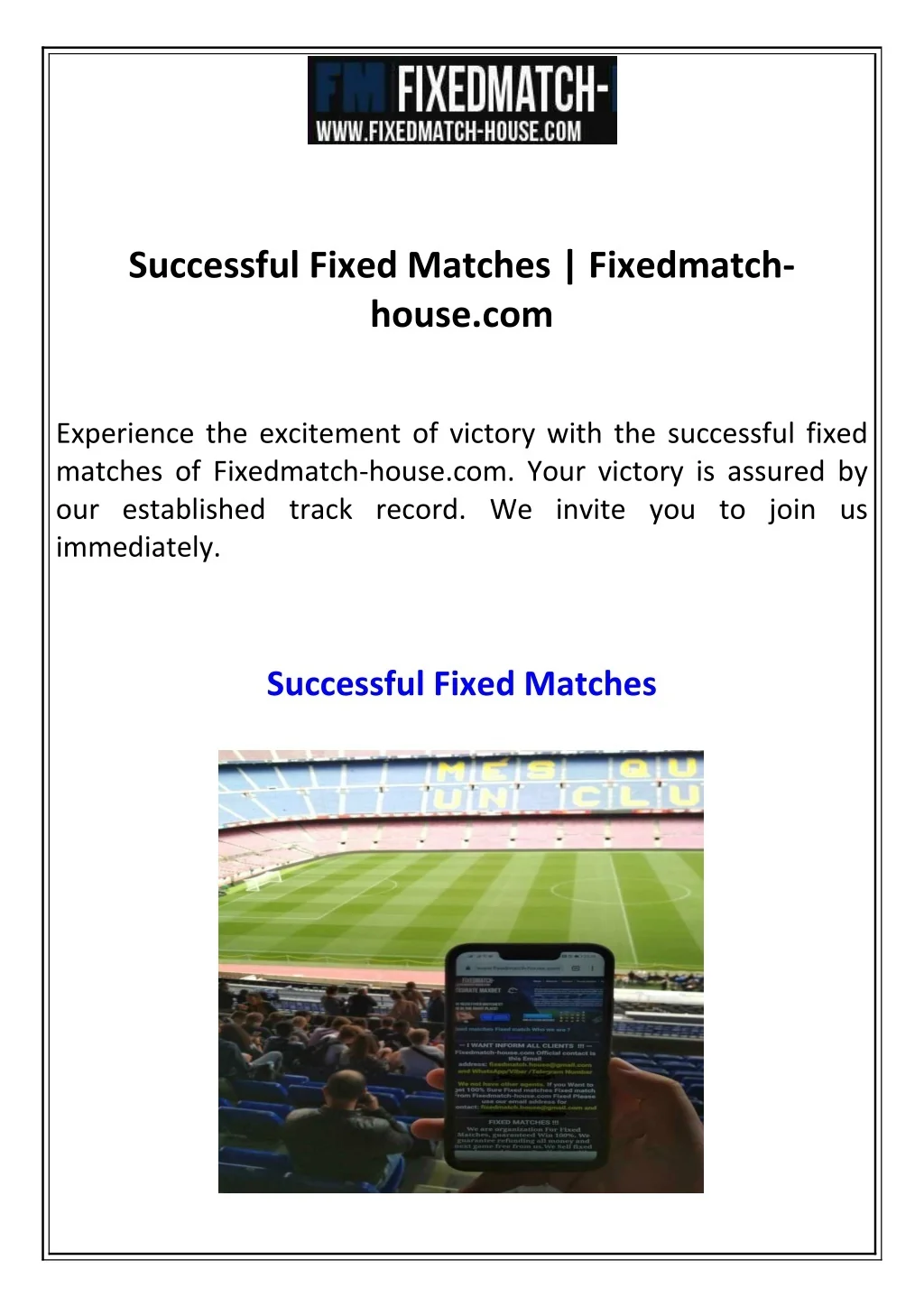 PPT - Successful Fixed Matches Fixedmatch-house.com PowerPoint ...