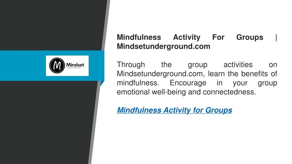 PPT - Mindfulness Activity For Groups Mindsetunderground.com PowerPoint ...