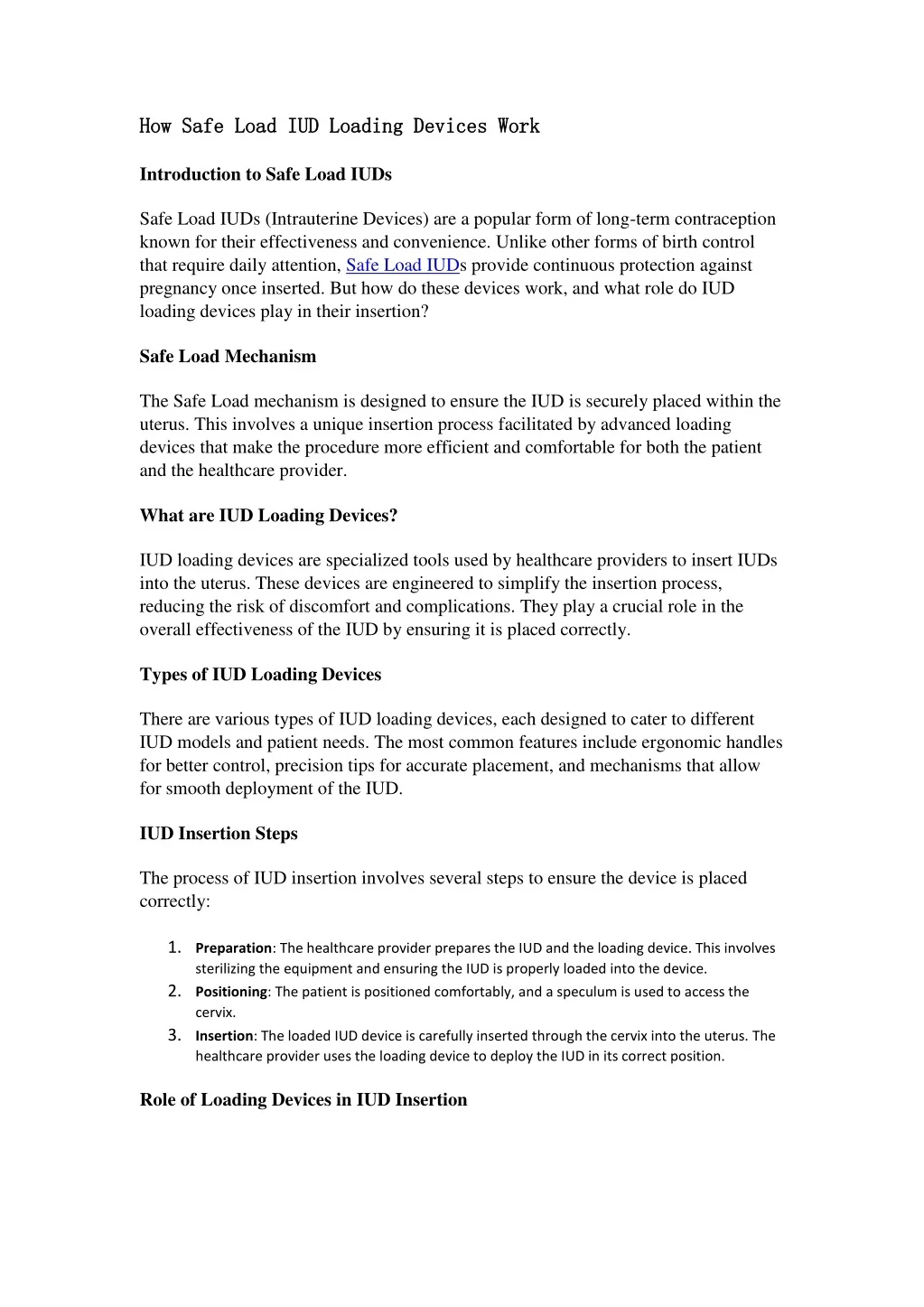 PPT - How Safe Load IUD Loading Devices Work PowerPoint Presentation ...
