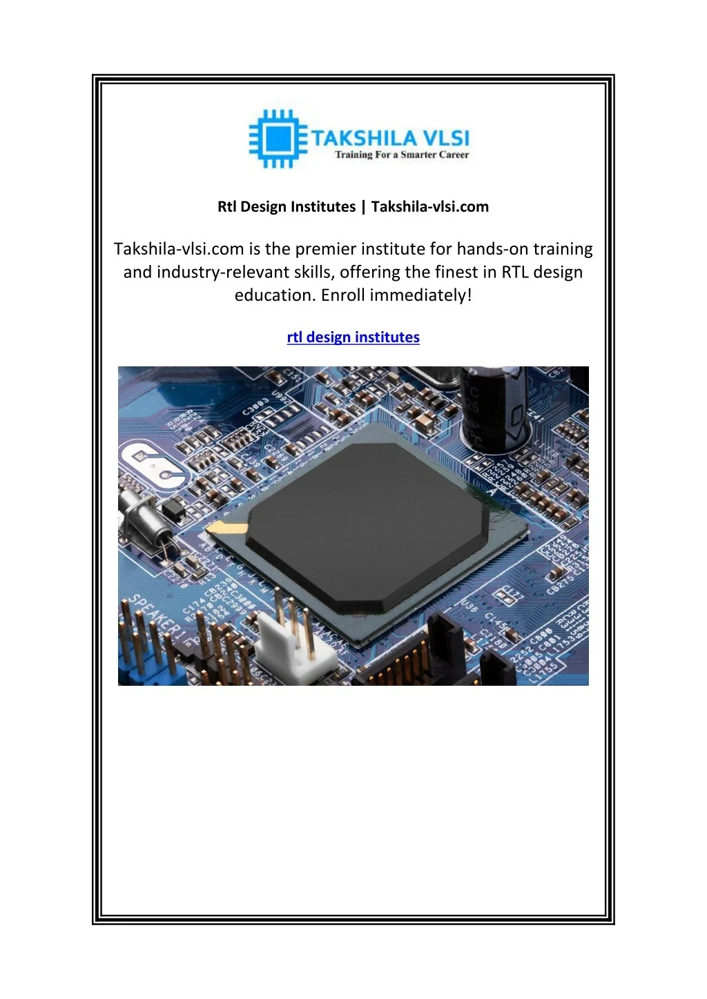 PPT - Rtl Design Institutes | Takshila-vlsi.com PowerPoint Presentation ...