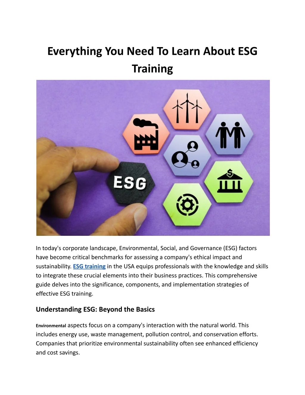 PPT - Everything You Need To Learn About ESG Training PowerPoint ...