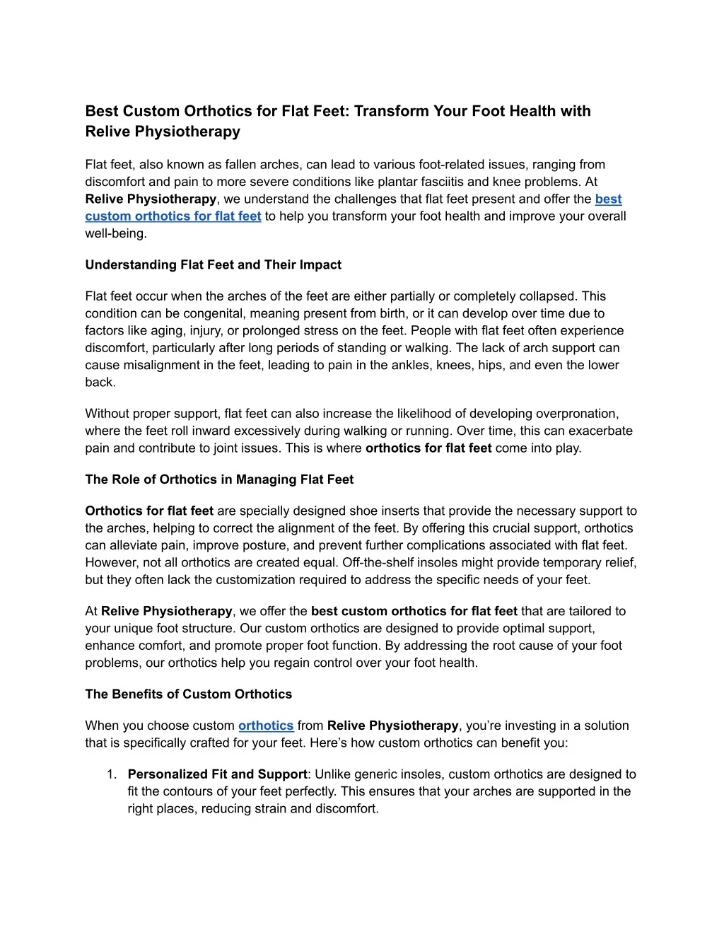 PPT - Best Custom Orthotics for Flat Feet_ Transform Your Foot Health with Relive PowerPoint ...