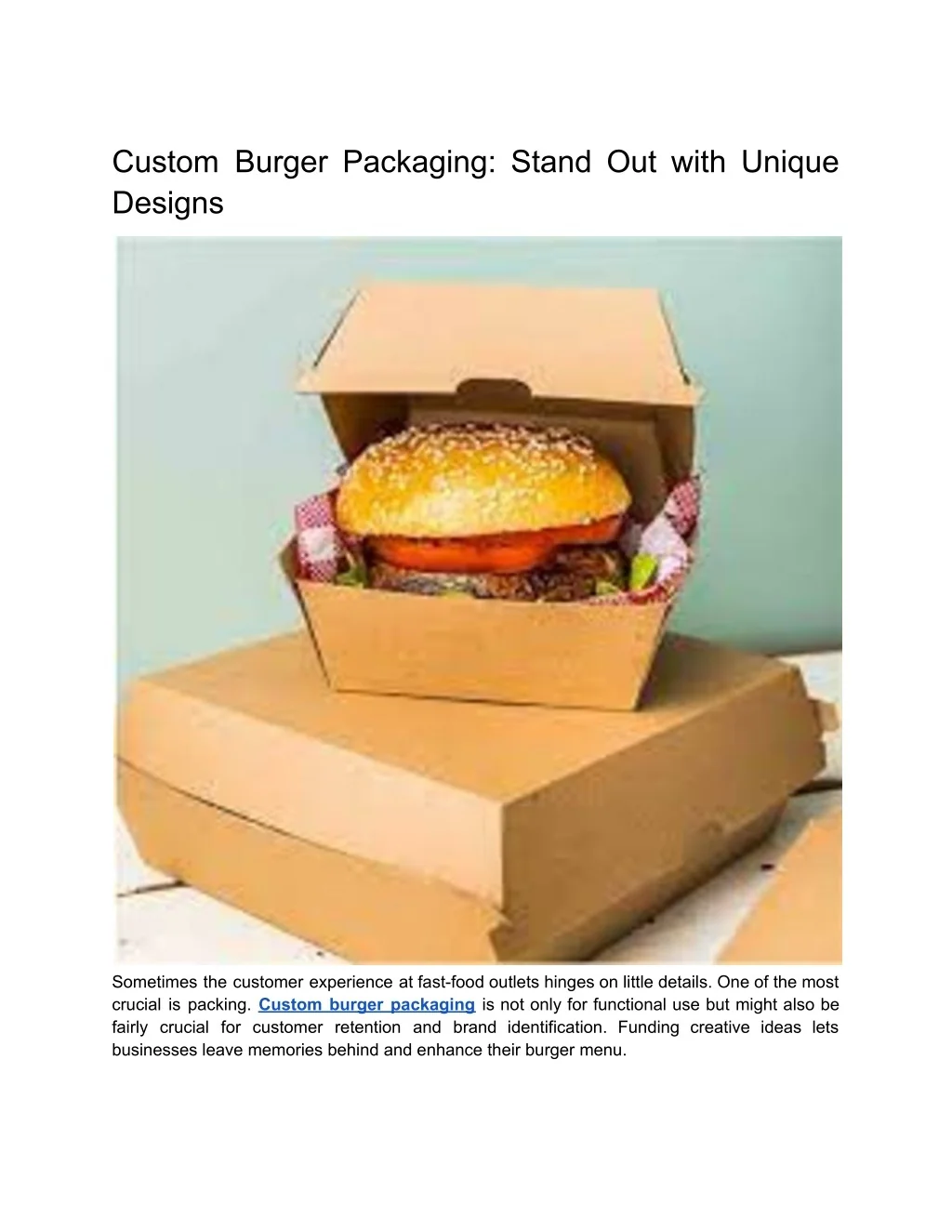 PPT - Custom Burger Packaging_ Stand Out with Unique Designs PowerPoint ...