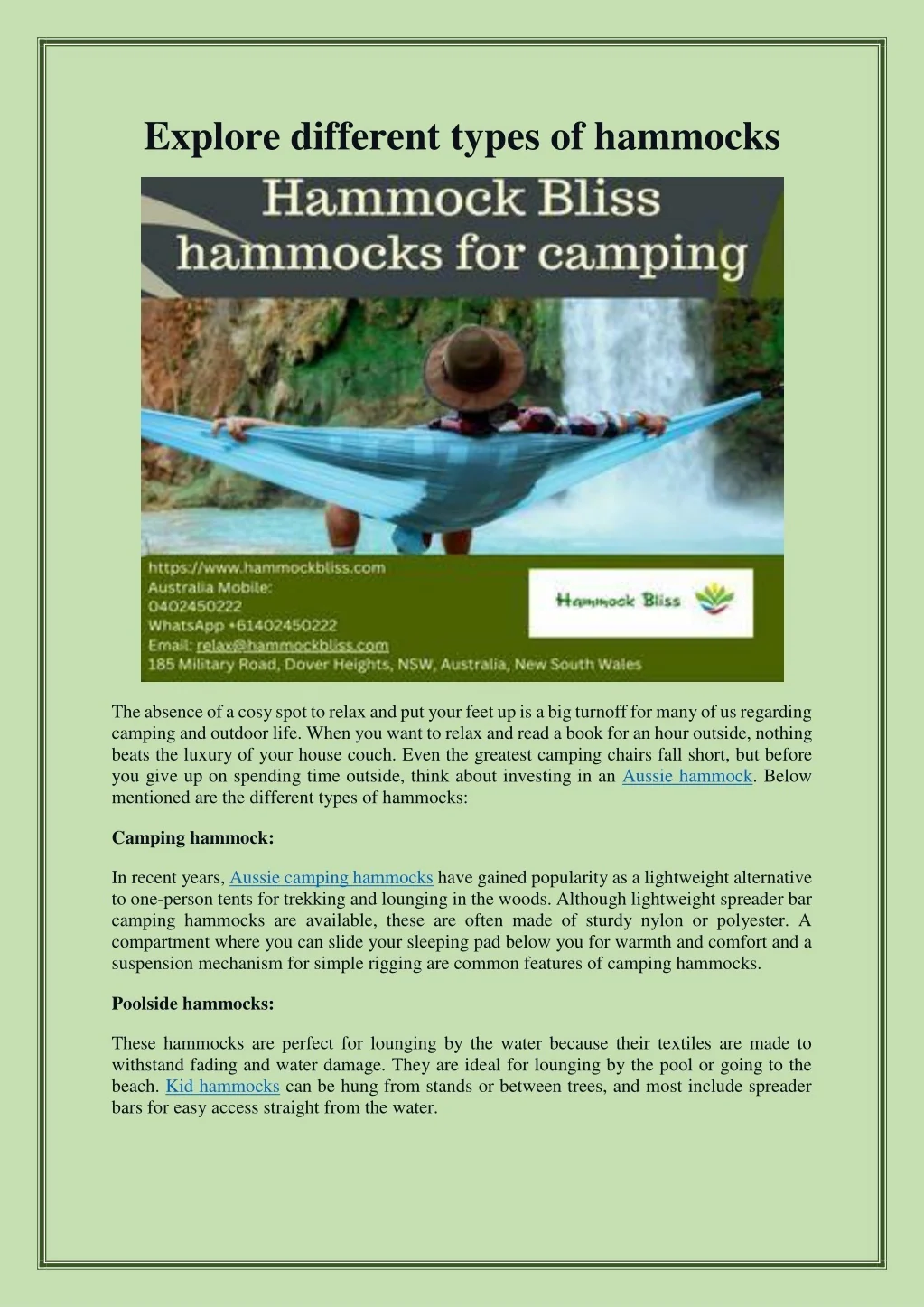 PPT - Explore different types of hammocks PowerPoint Presentation, free ...