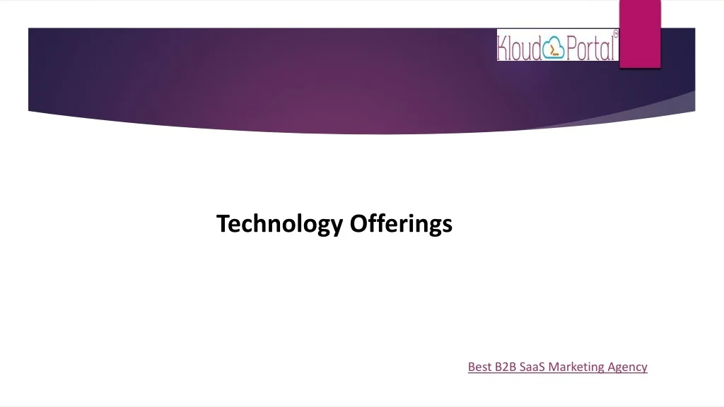 PPT - Innovative Technology offerings in India |KloudPortal PowerPoint ...