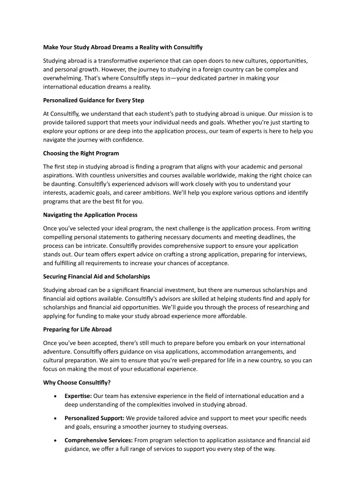 PPT - Make Your Study Abroad Dreams a Reality with Consultifly ...