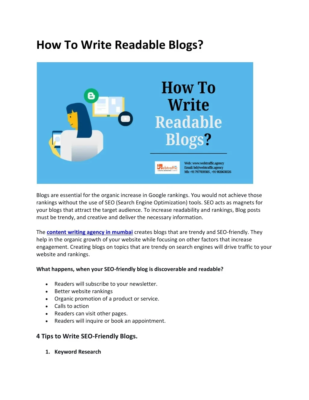 PPT - How To Write Readable Blogs PowerPoint Presentation, free ...