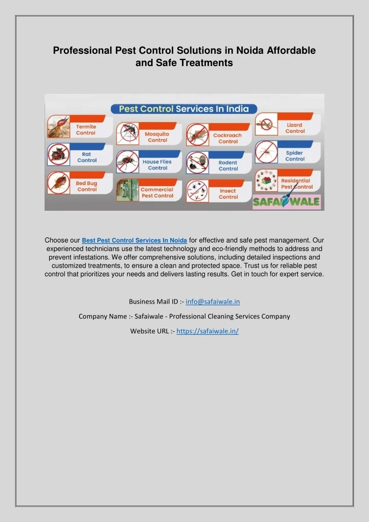 PPT - Professional Pest Control Solutions in Noida Affordable and Safe Treatments PowerPoint ...