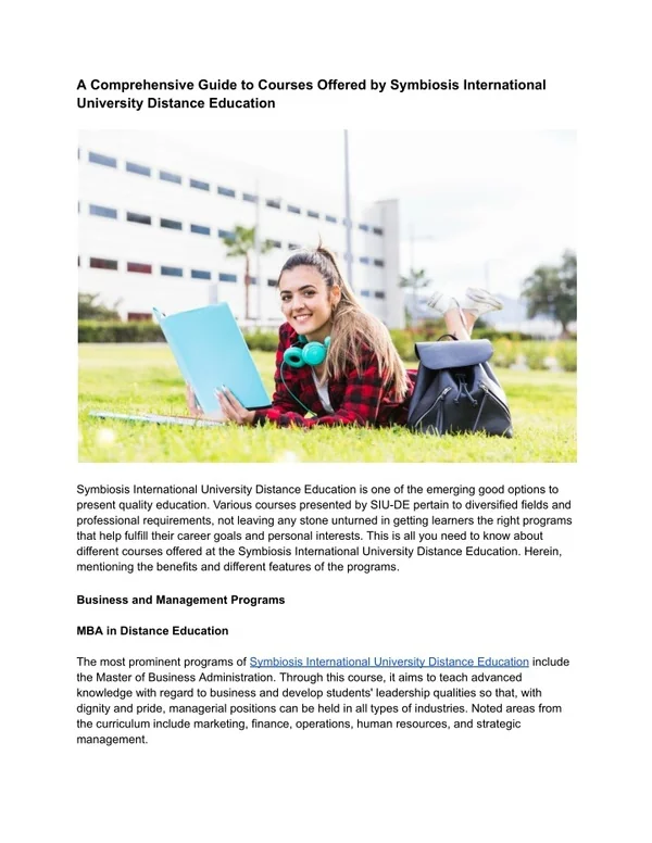 PPT - A Comprehensive Guide to Courses Offered by Symbiosis ...