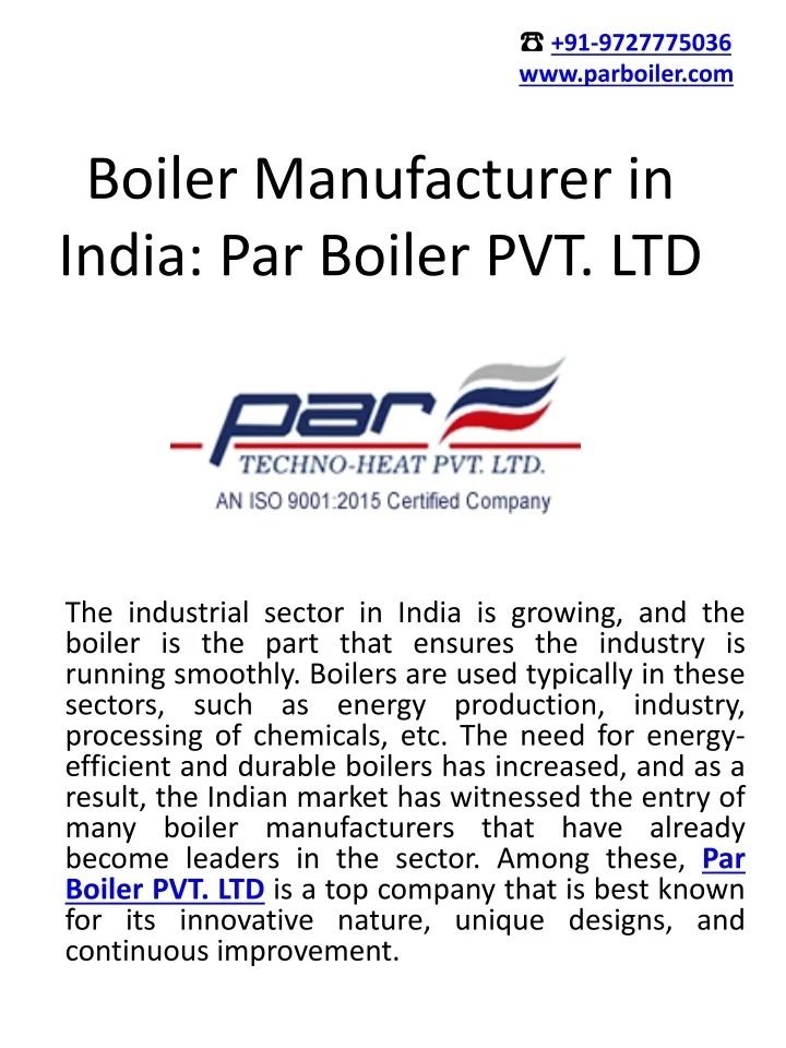 PPT - Best Boiler Manufacturers and Suppliers in India - 2024 Guide ...