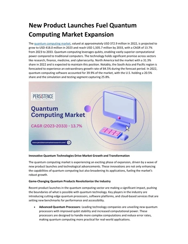 PPT - New Product Launches Fuel Quantum Computing Market Expansion ...